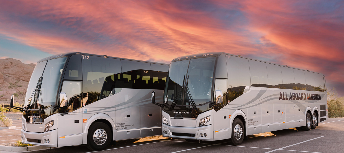 Explore Our Fleet | All Aboard America Charter Buses